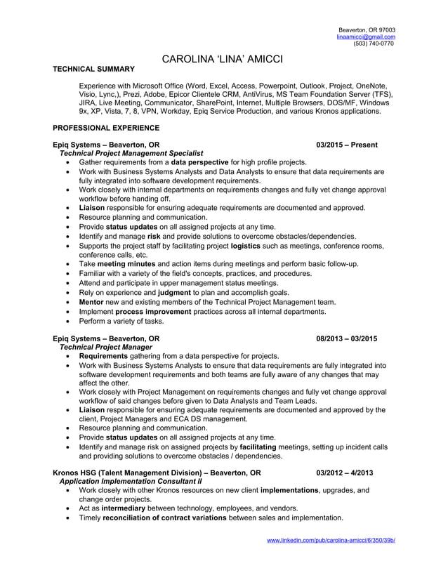 Carolina Amicci Resume | PDF