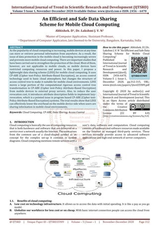 An Efficient and Safe Data Sharing Scheme for Mobile Cloud Computing | PDF | Cloud Computing ...