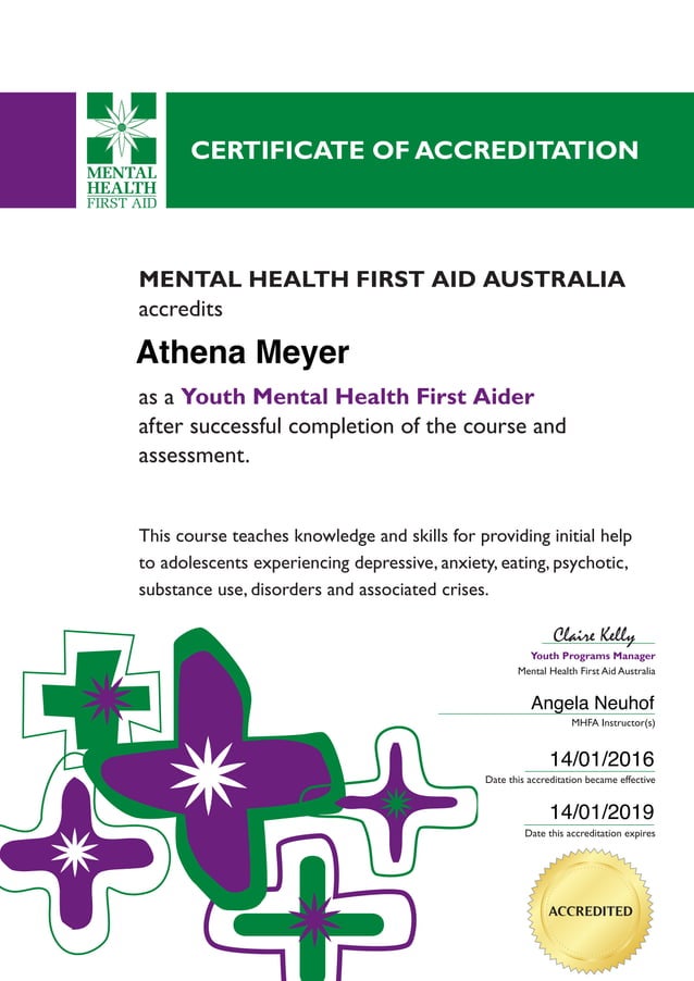 MHFA Certificate | PDF