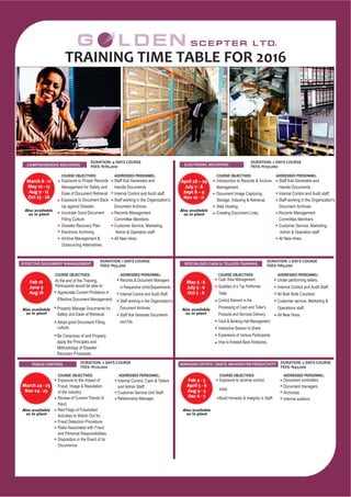 Training Time Table 2016 (1) | PDF