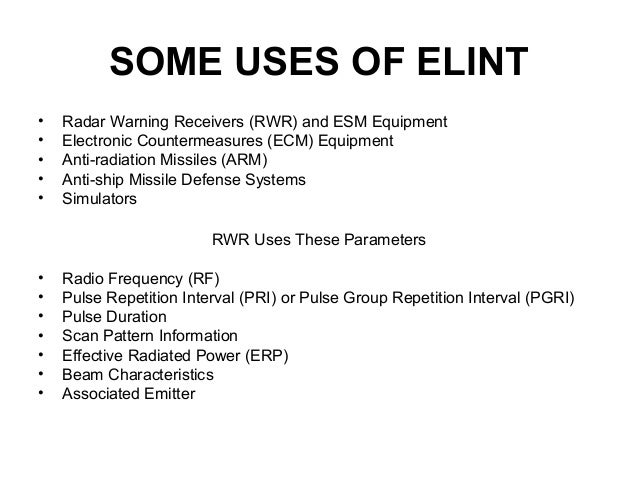 Introduction to ELINT Analyses