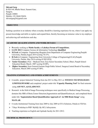 shivani garg-resume | DOC | Databases | Computer Software and Applications