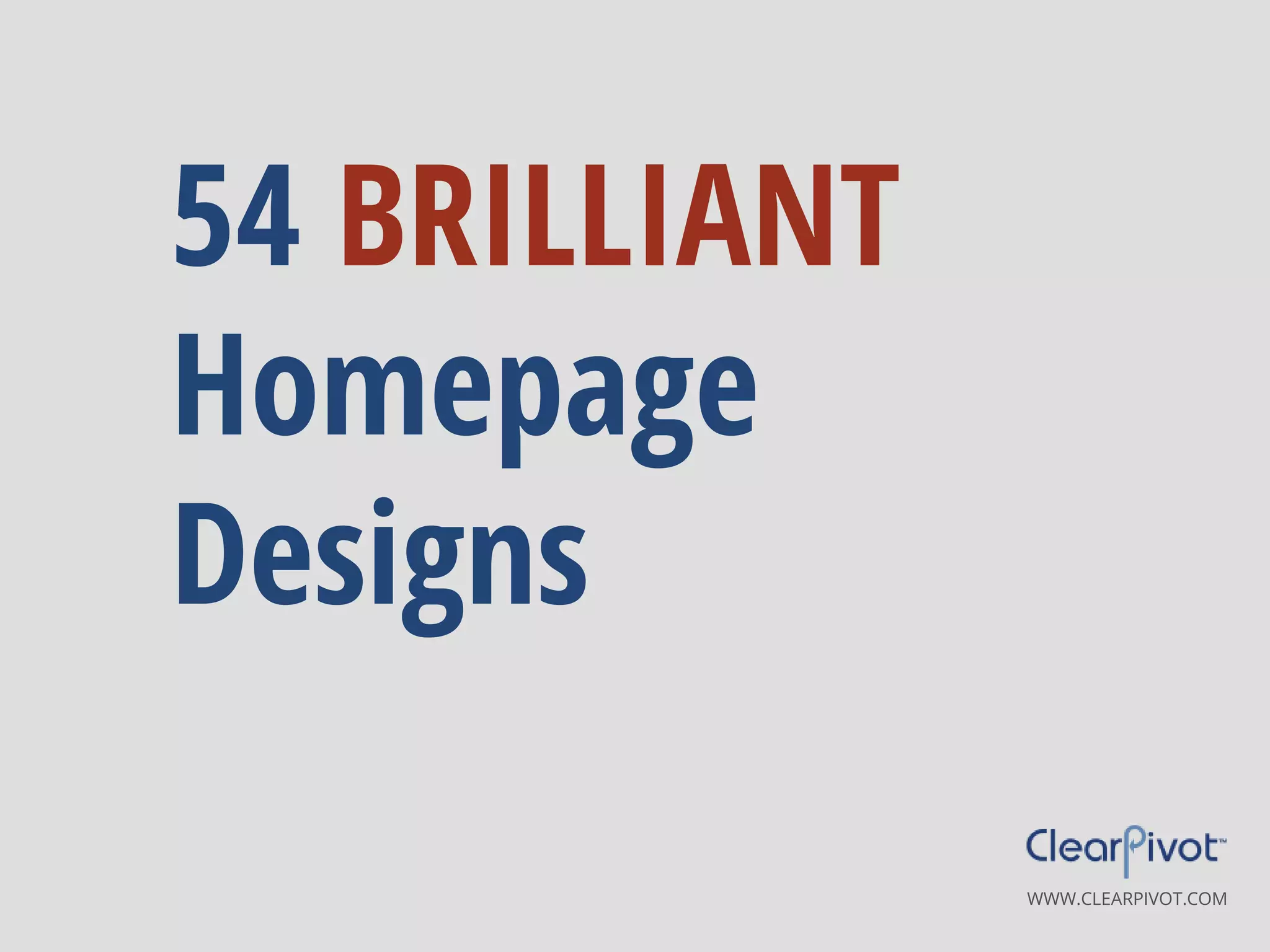 54 Brilliant Homepage Designs | PPT