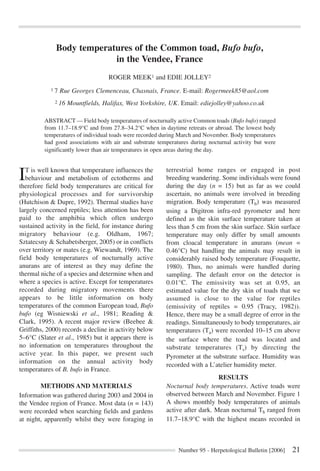 54; bufo m.s.herp bull pdf | PDF | Biological Sciences | Science