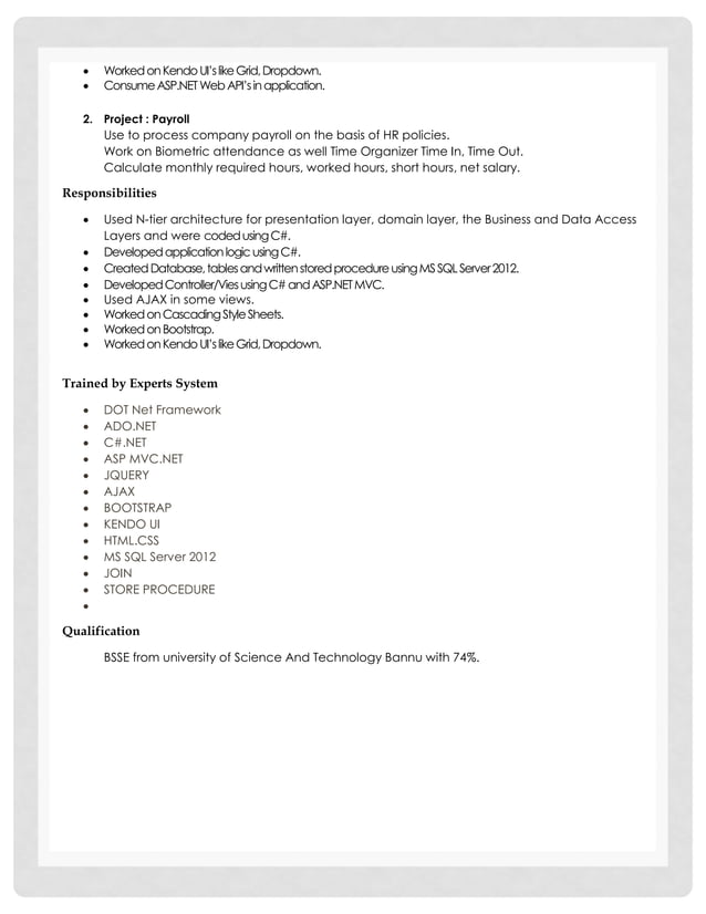 Asad Rauf CV | PDF | Web Development | Internet