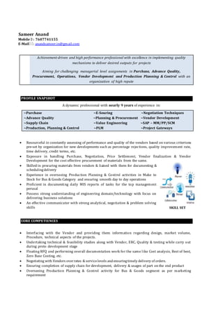 CV_SAMEER ANAND | PDF
