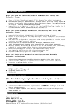 CV_SAMEER ANAND | PDF