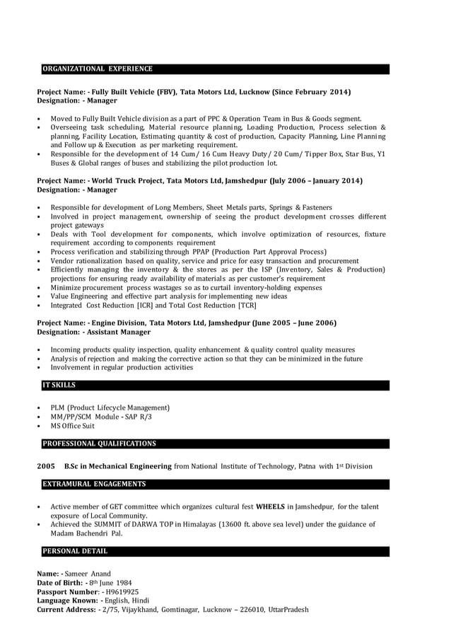 CV_SAMEER ANAND | PDF