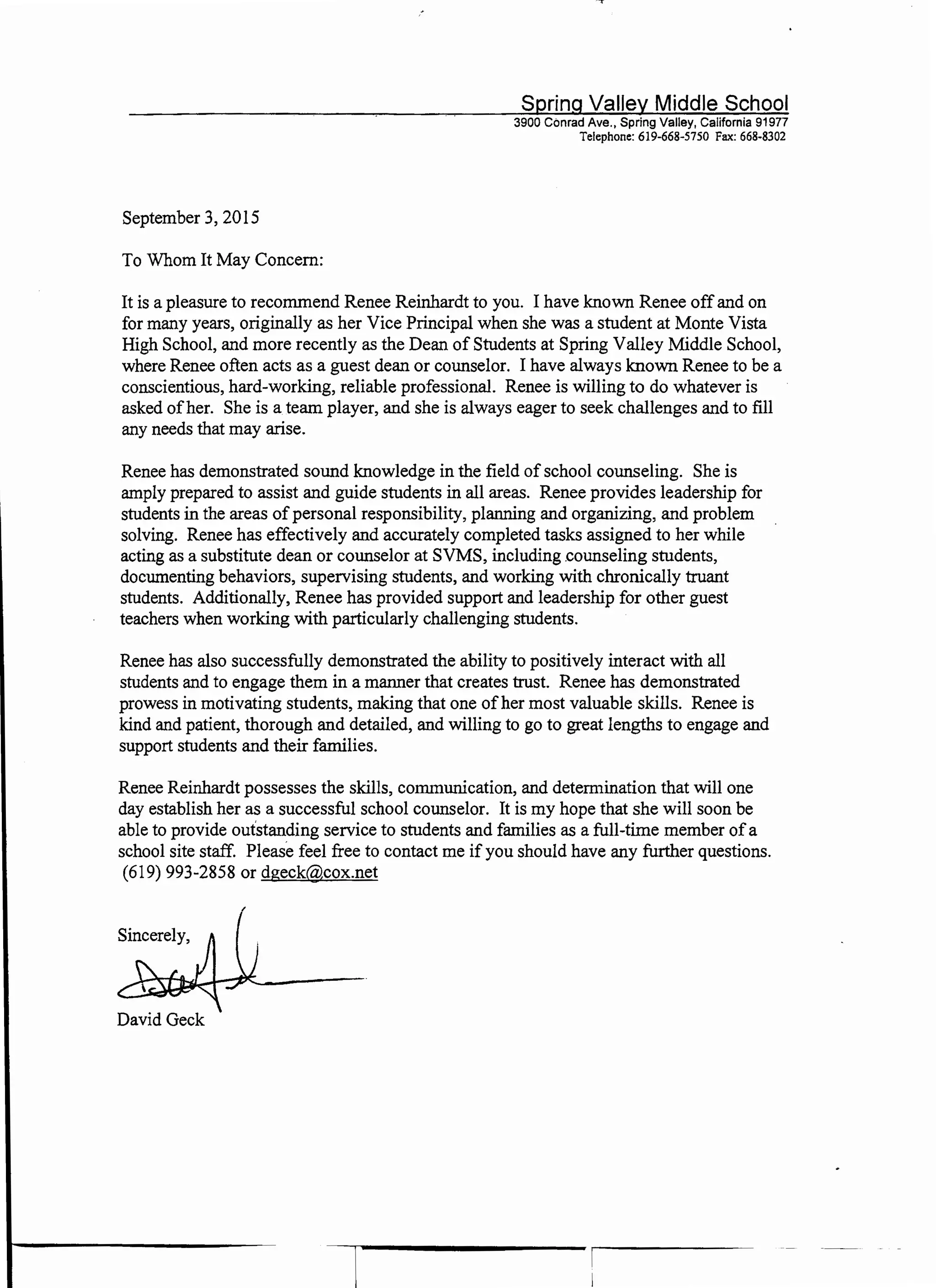 Current letters of rec | PDF