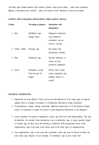 SAFETY SIGNAGE AT THE WORKPLACE | DOCX