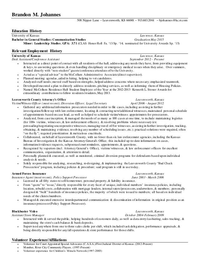 Brandon Johannes Resume' Mar 15