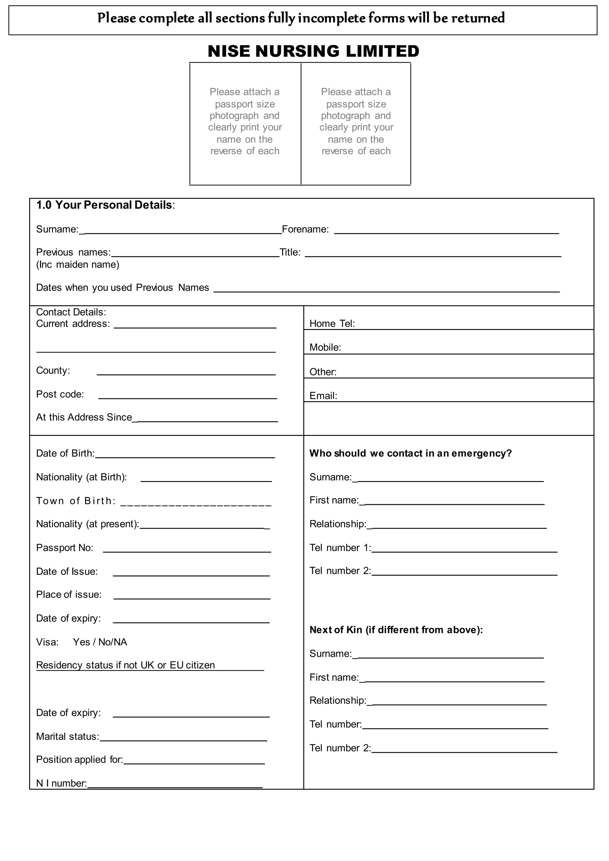 APPLICATION FORM | DOCX | Resume Writing and Advice | Job Search