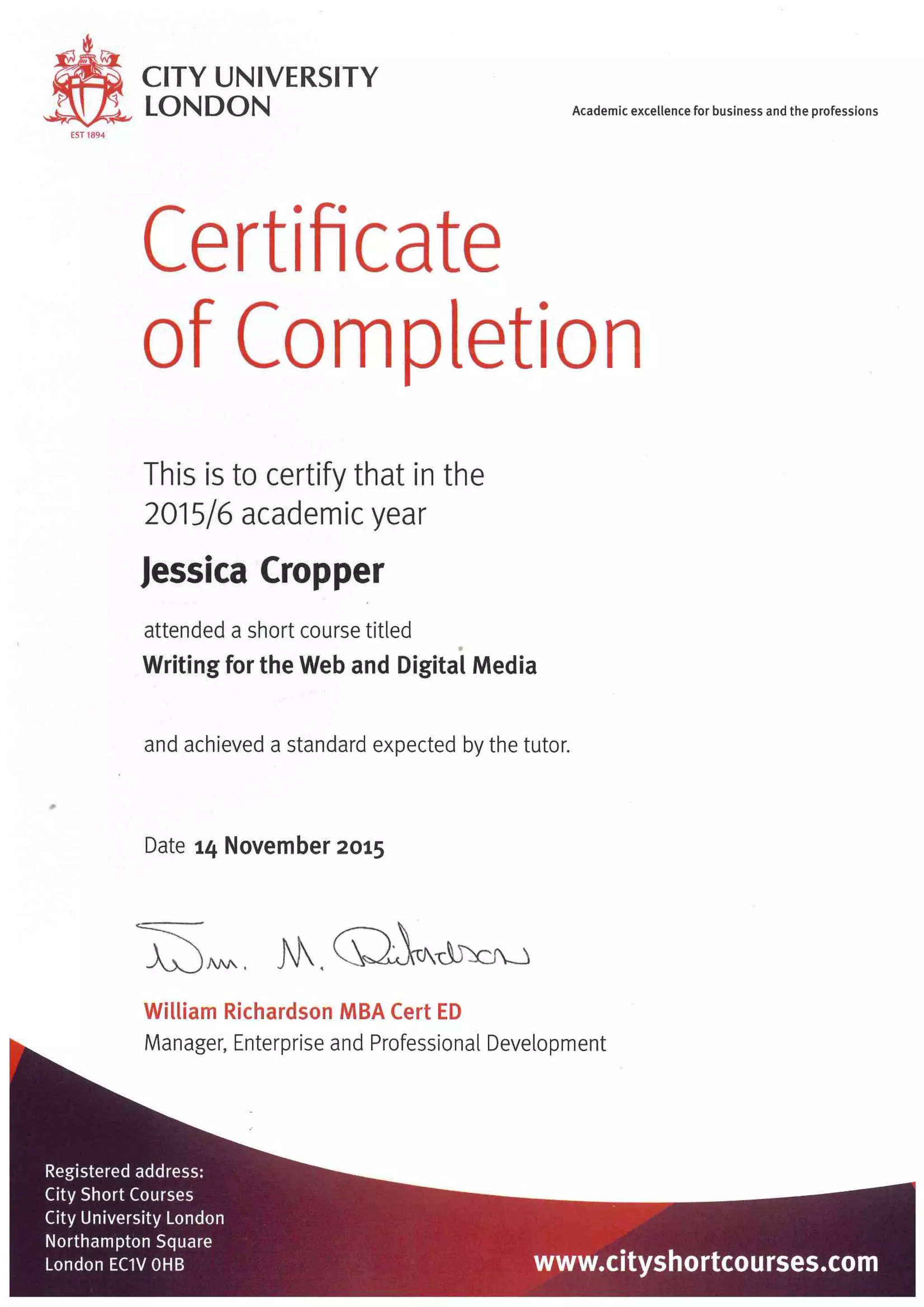 Writing for the Web and Digital Media certificate | PDF