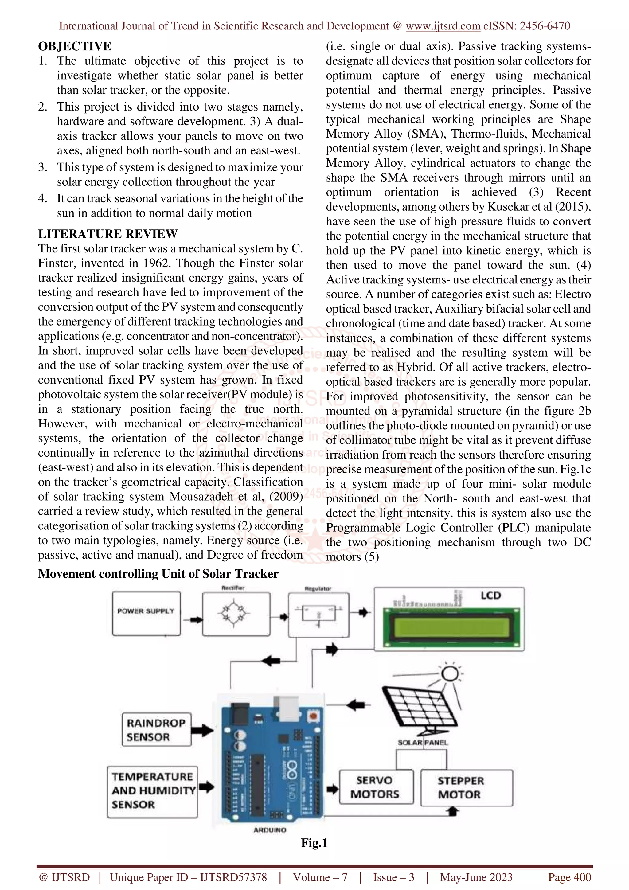 Dual Axis Solar Tracking System with Weather Sensor | PDF