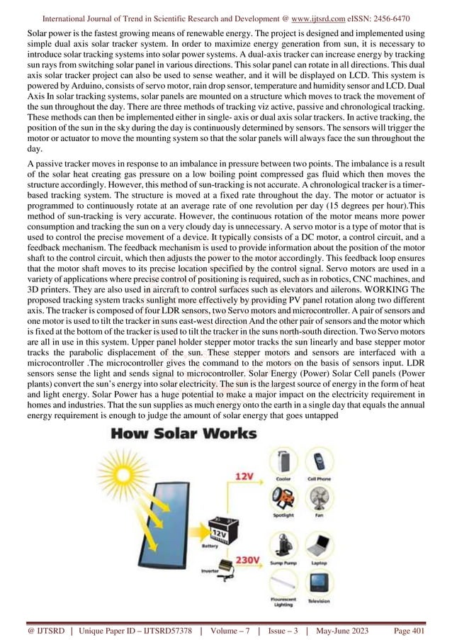 Dual Axis Solar Tracking System with Weather Sensor | PDF
