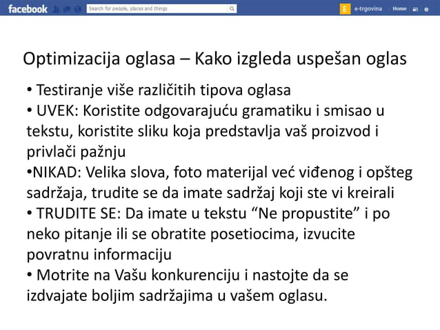 Facebook-oglasavanje-prezentacija | PPT