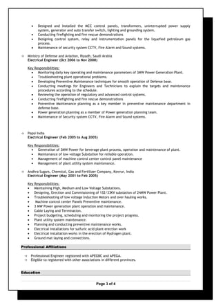 Senior Electrical Engineer resume Jan 2016 | DOC