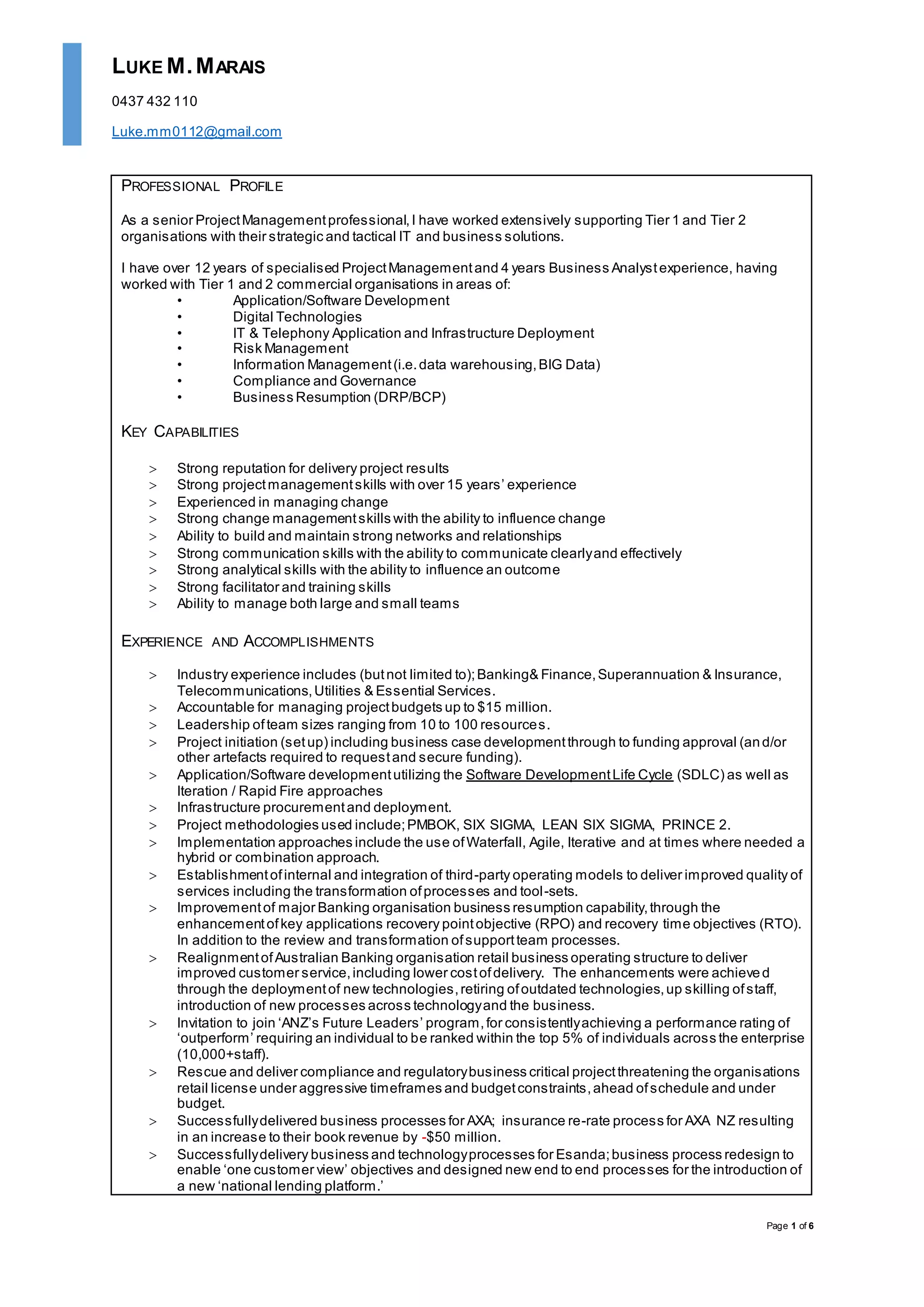 Luke M.Marais_CV | PDF