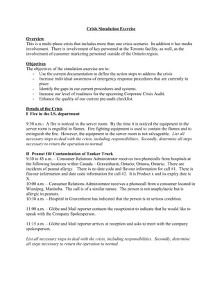 Crisis Simulation Exercise | PDF