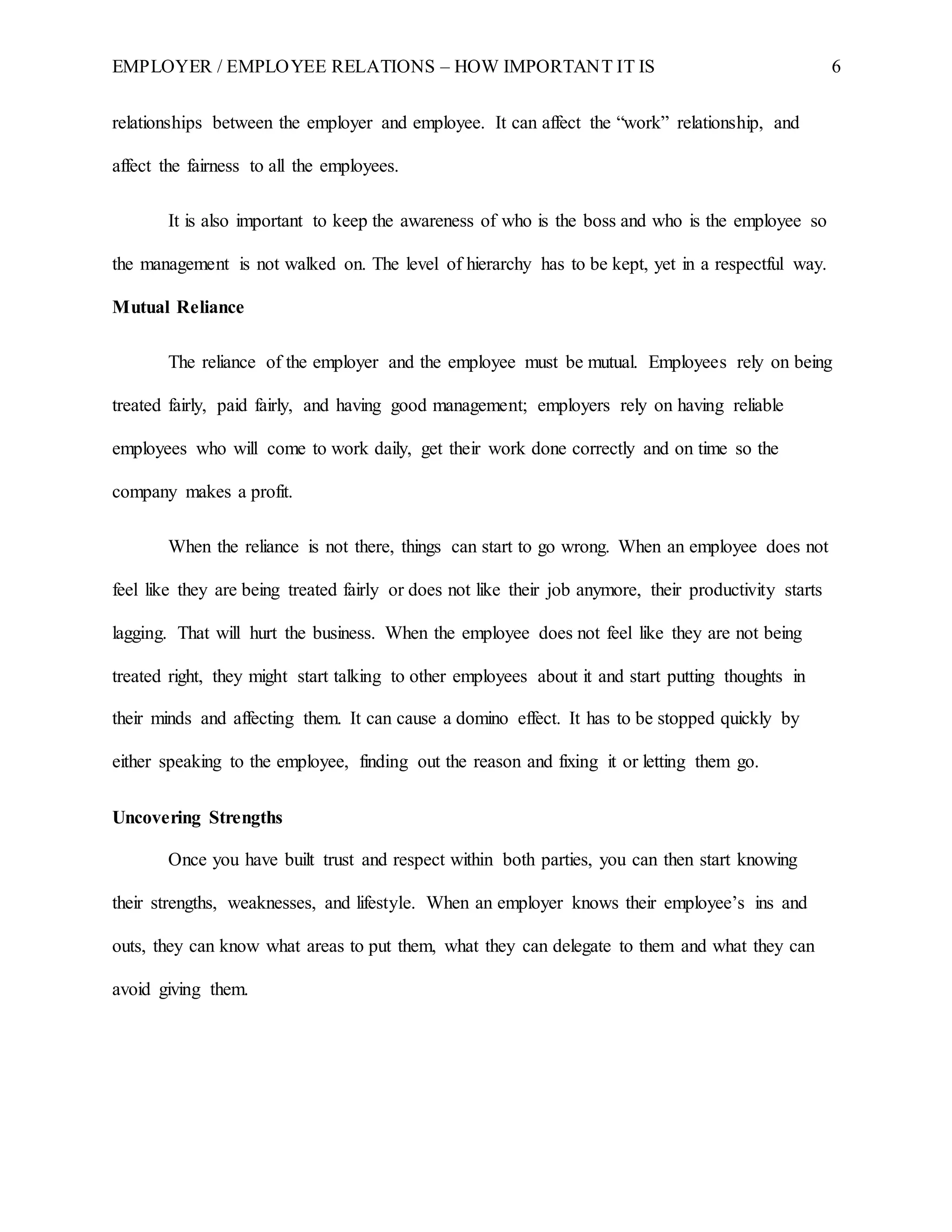 Employee-Employer Relations | DOCX