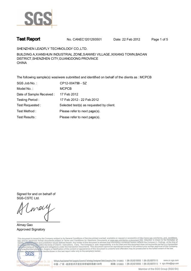 AL SGS Certification.PDF