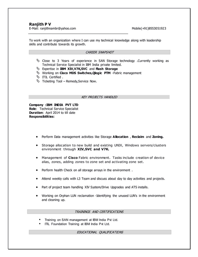 Ranjith resume | PDF