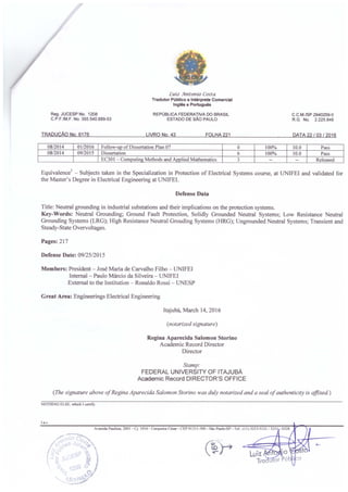 Master's Transcript and Degree In Electrical Power Engineering | PDF