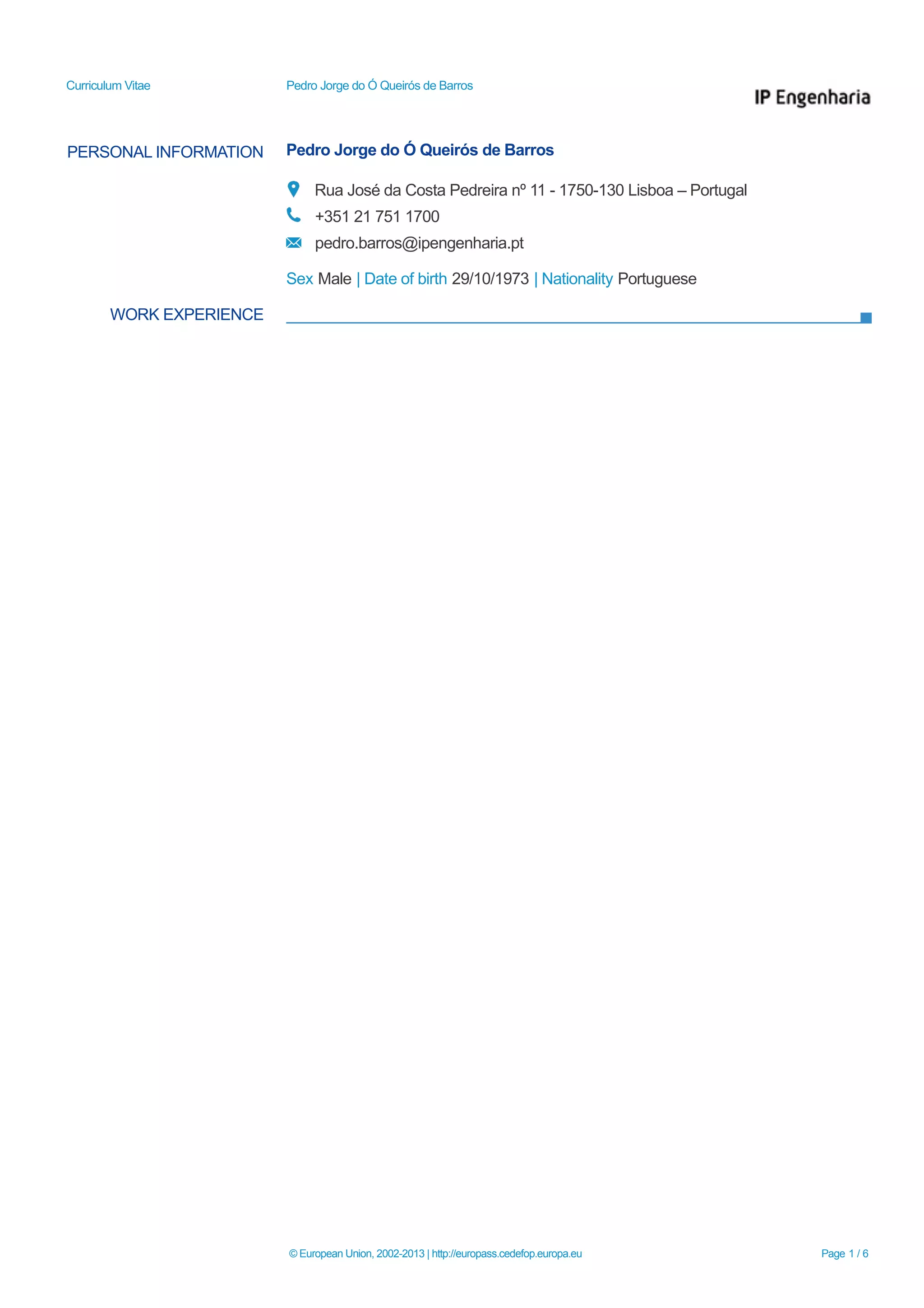 CV_Pedro_Barros_Julho_2015_EN | PDF