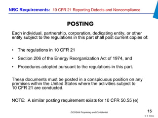 2.3 SITTNER NRC REQUIREMENTS RELATED TO INSPECTION OF COMMERCIAL GRADE ...