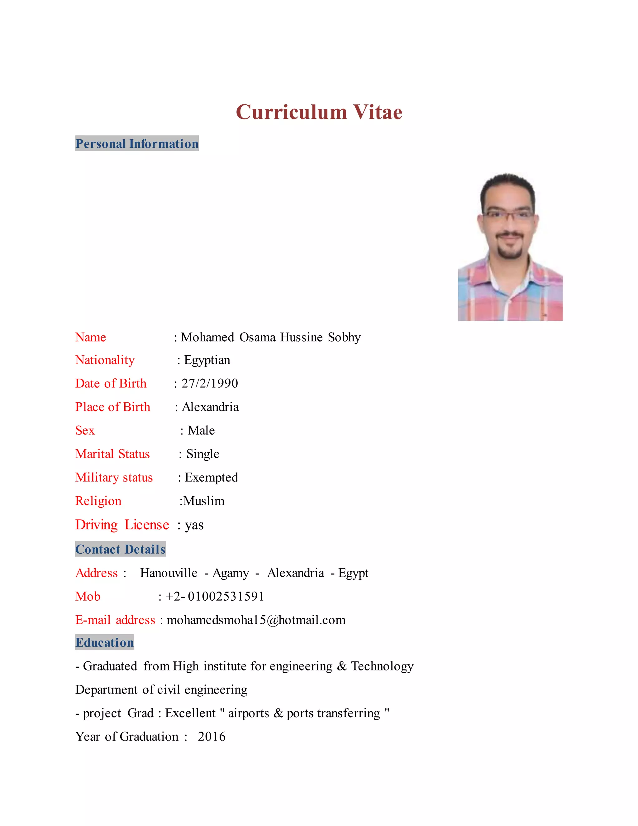 Mohamed Osama cv | PDF