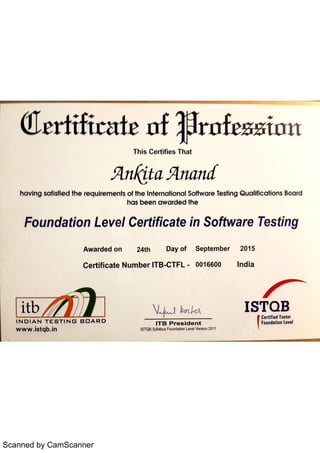 ISTQB_Certificate | PDF