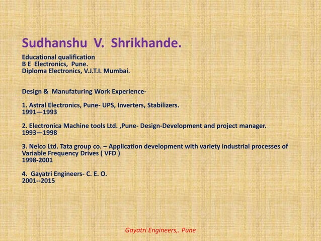 Gayatri Engineers presentation | PPT