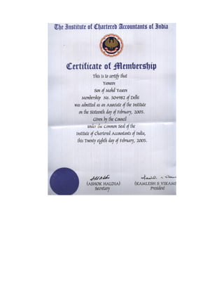 ICAI Membership Certificate | PDF