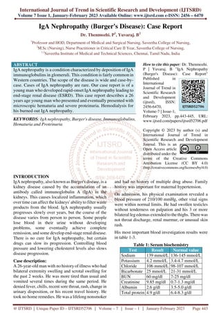 IgA Nephropathy Burgers Disease Case Report | PDF