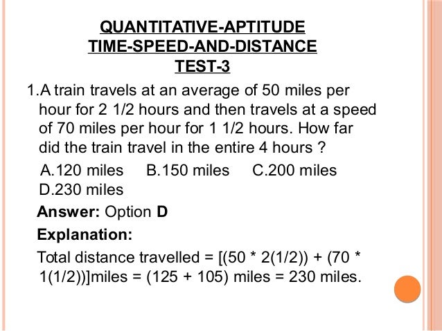 Quantitative aptitude-time-speed-and-distance-test 3