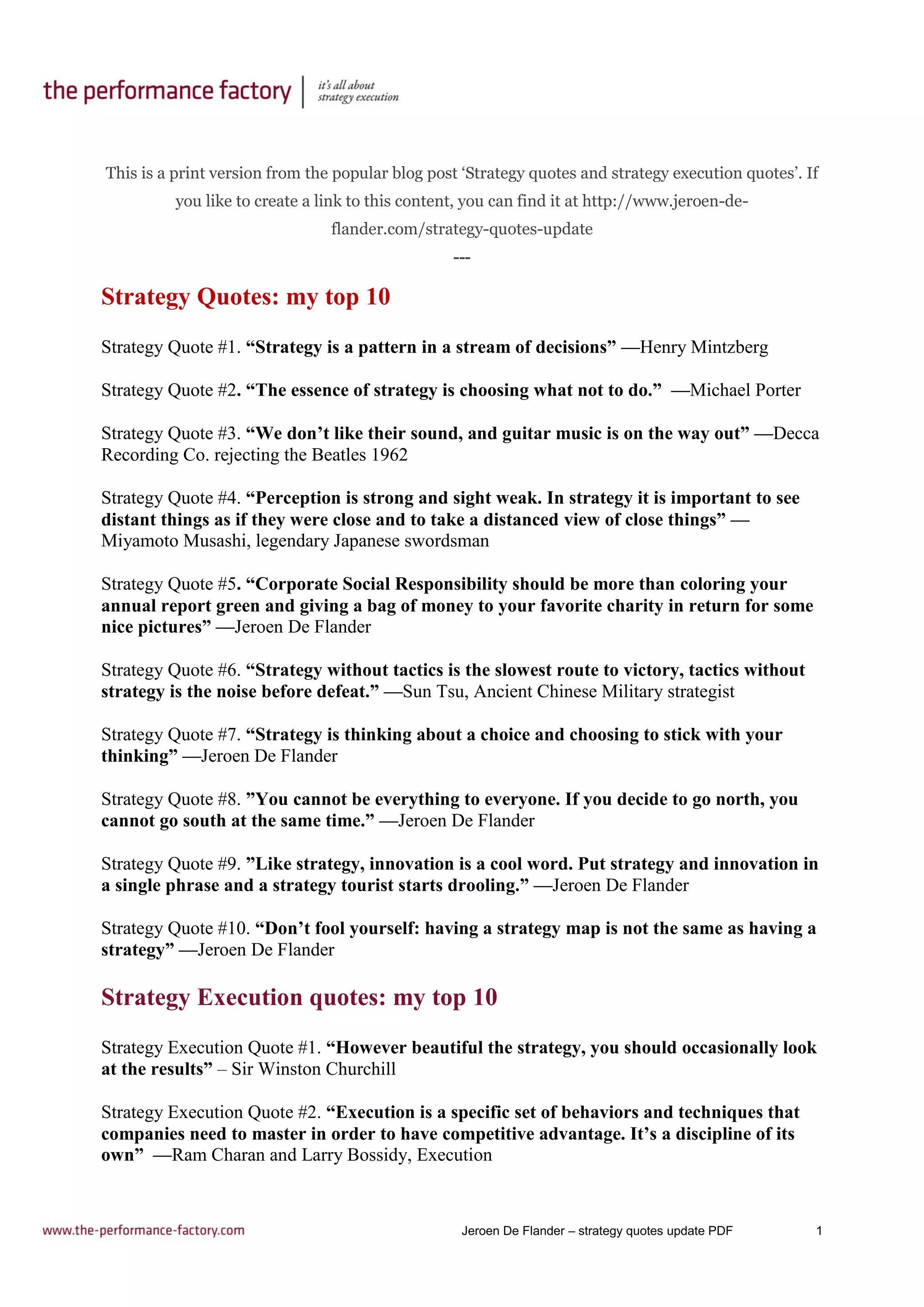 54 inspiring strategy quotes | PDF | Career Advice | Careers