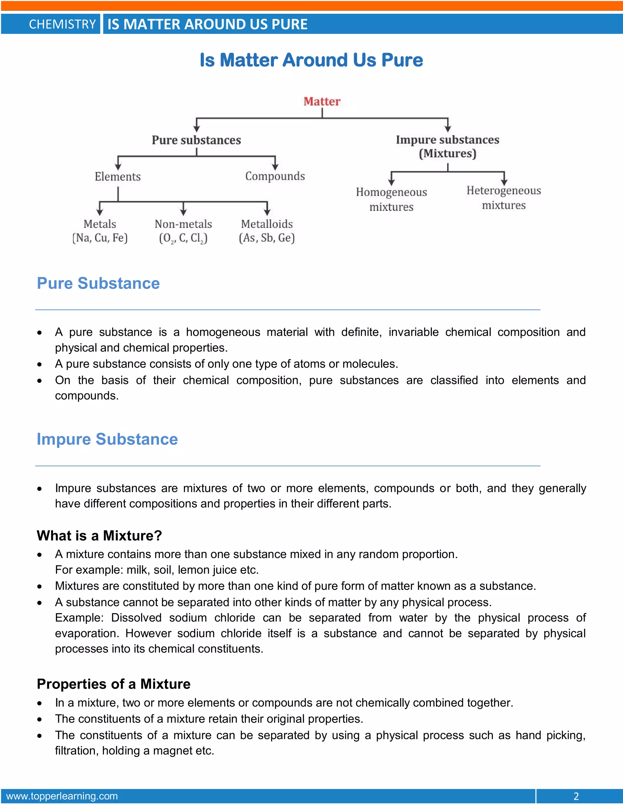 is matter around us pure? (class- 9th) | PDF