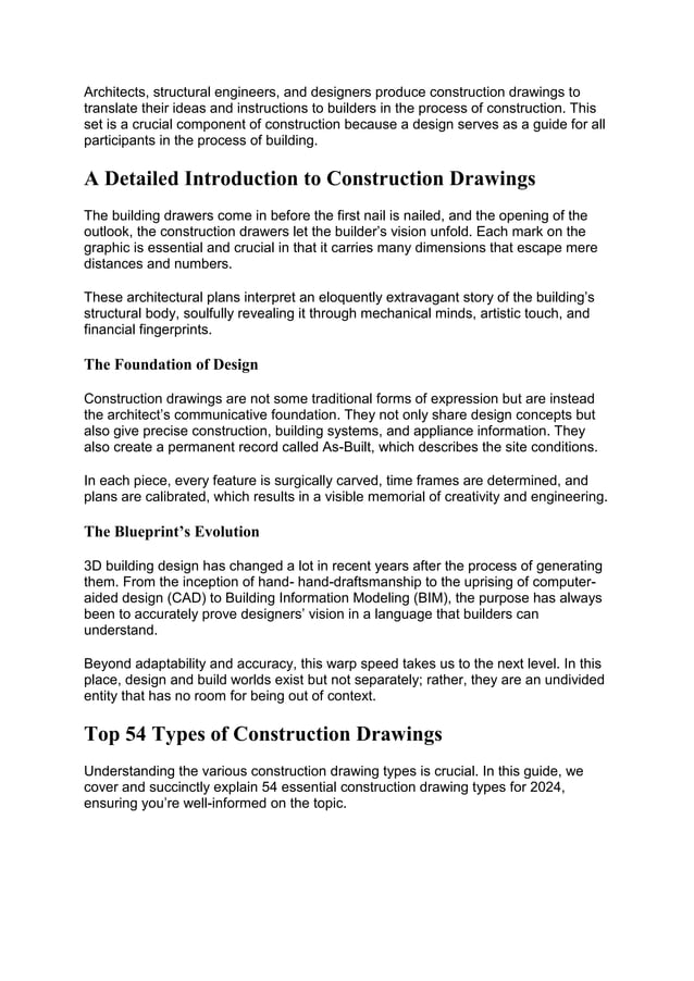 54 Types of Construction Drawings: A Useful Guide | PDF