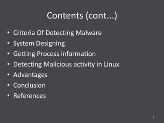 Real Time Malware Defense System in LINUX | PPT