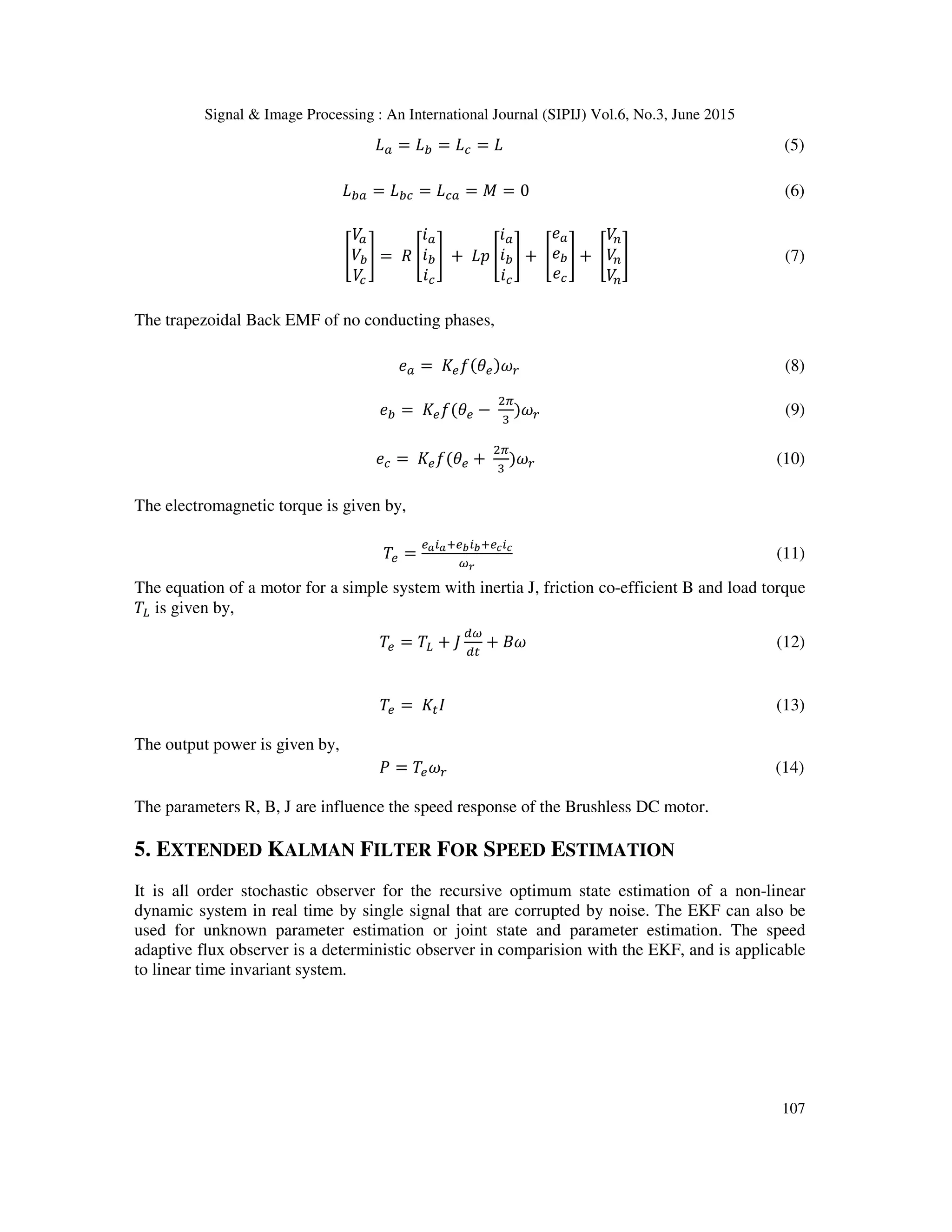 SENSORLESS VECTOR CONTROL OF BLDC USING EXTENDED KALMAN FILTER | PDF
