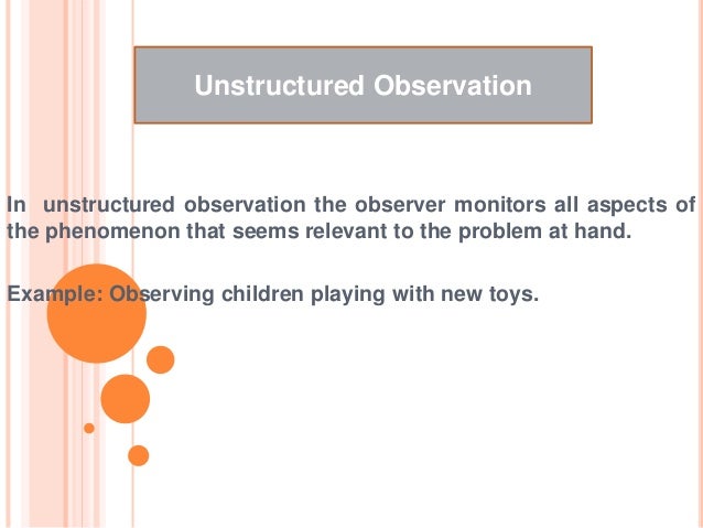 Structured Observation Unstructured Observation