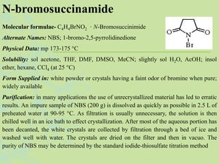 N-BROMOSUCCINAMIDE FOR M.PHARM, MSC | PPTX