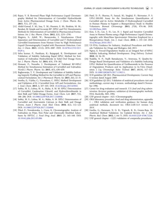 Development and validation of UPLC method for simultaneous quantification of carvedilol and ...