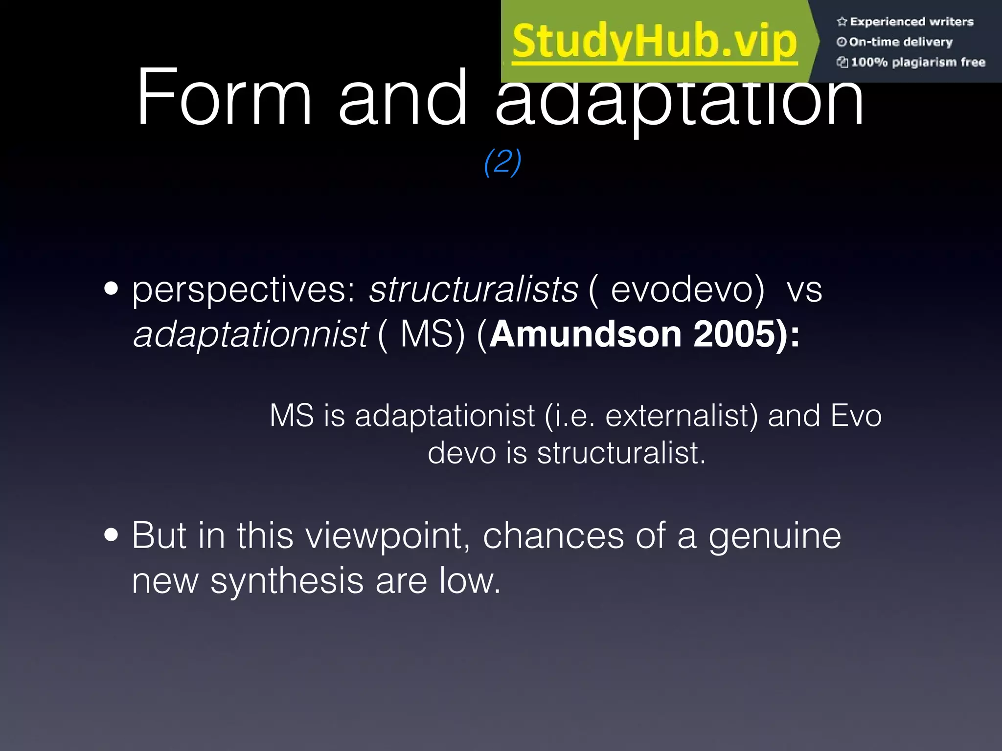 55. The Modern Synthesis And Its Competing Views Of The Explanatory ...