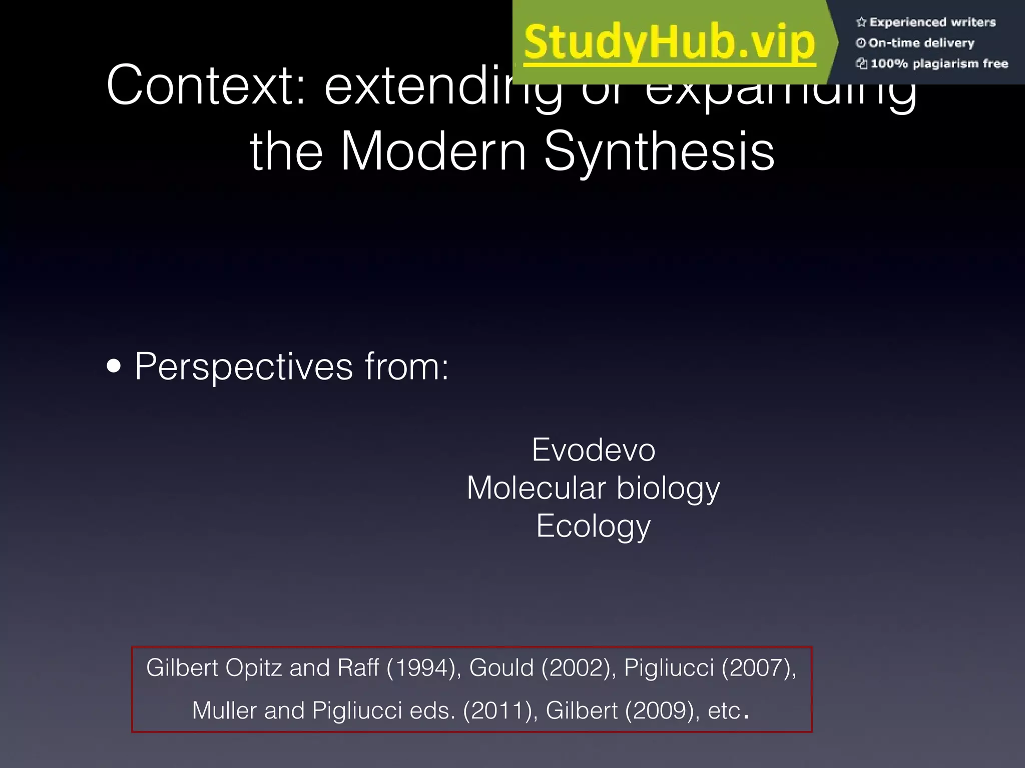 55. The Modern Synthesis And Its Competing Views Of The Explanatory Structure Of Explanatory ...