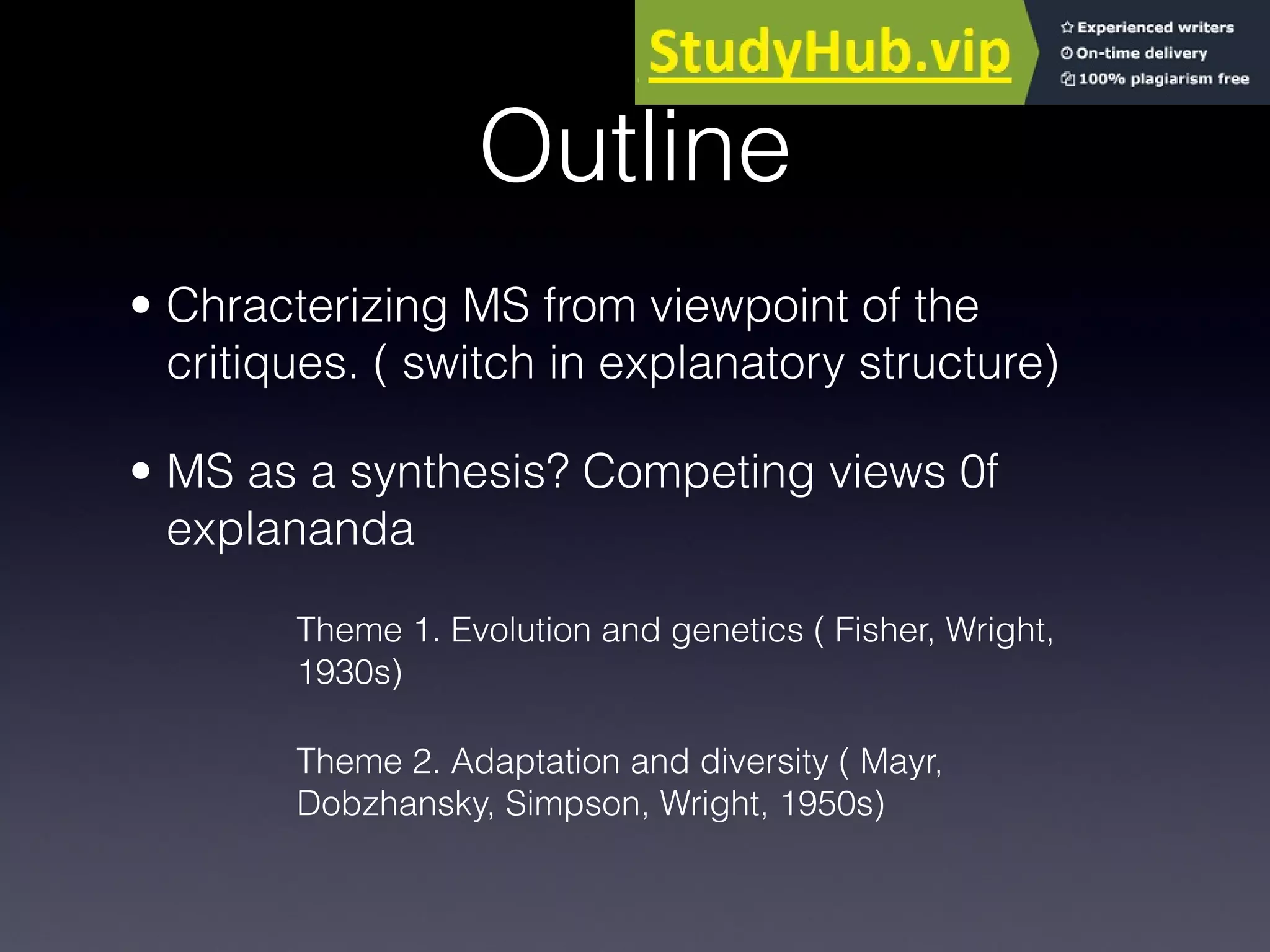 55. The Modern Synthesis And Its Competing Views Of The Explanatory ...
