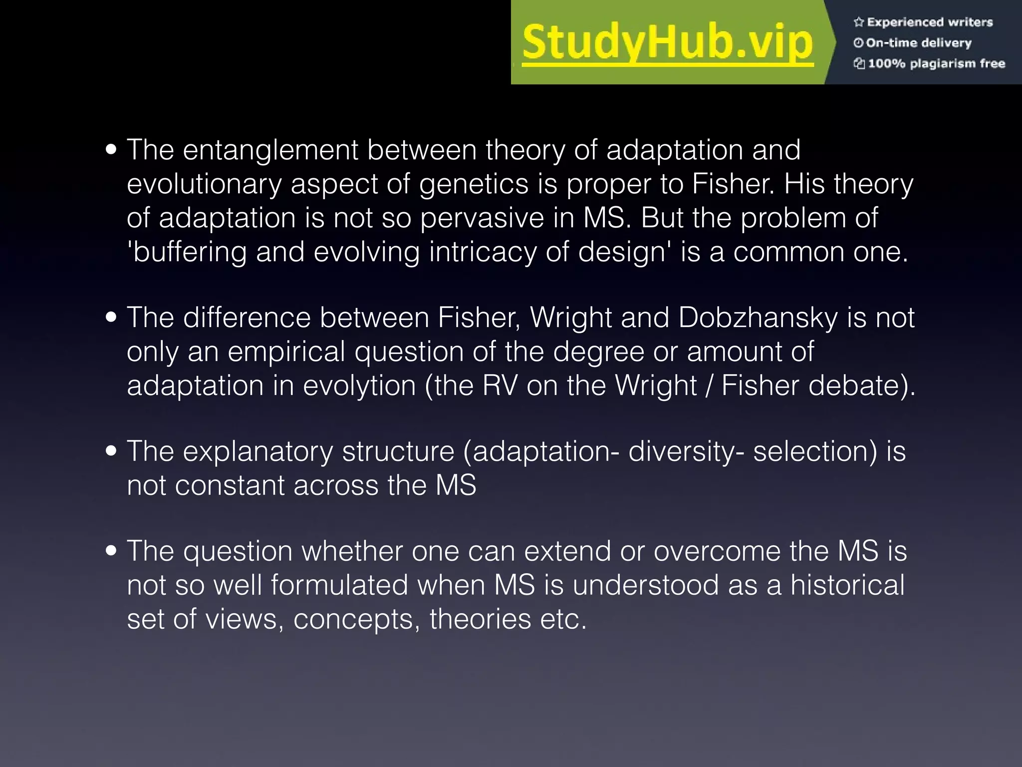 55. The Modern Synthesis And Its Competing Views Of The Explanatory ...