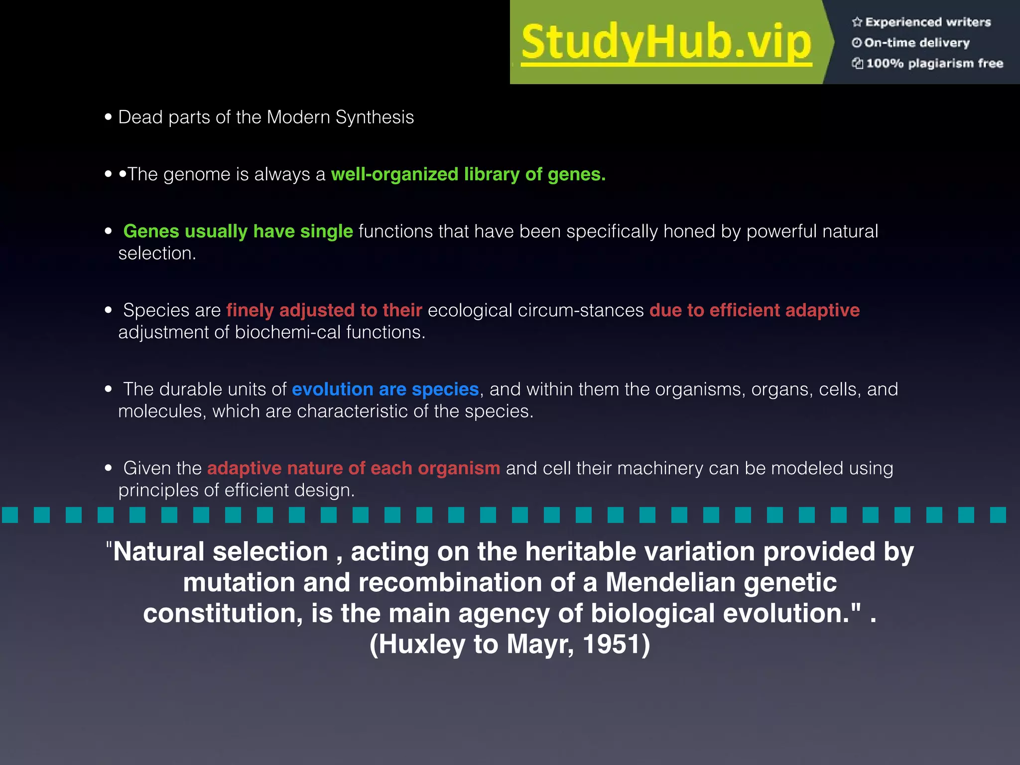 55. The Modern Synthesis And Its Competing Views Of The Explanatory ...