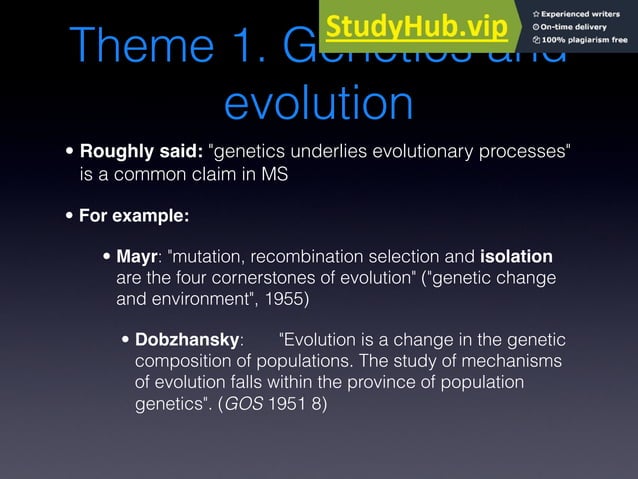 55. The Modern Synthesis And Its Competing Views Of The Explanatory ...