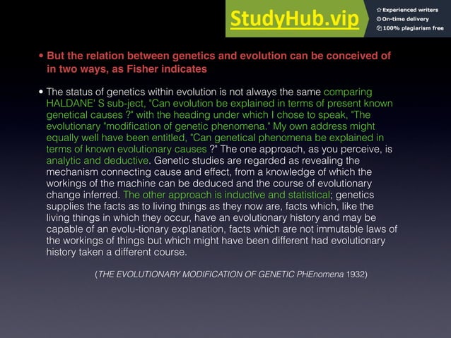55. The Modern Synthesis And Its Competing Views Of The Explanatory ...